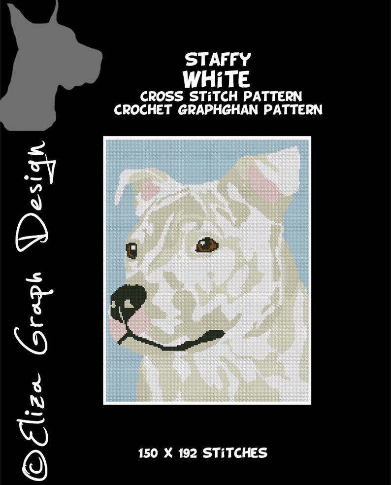 Staffordshire Bull Terrier CROSS STITCH Pattern CROCHET - Etsy