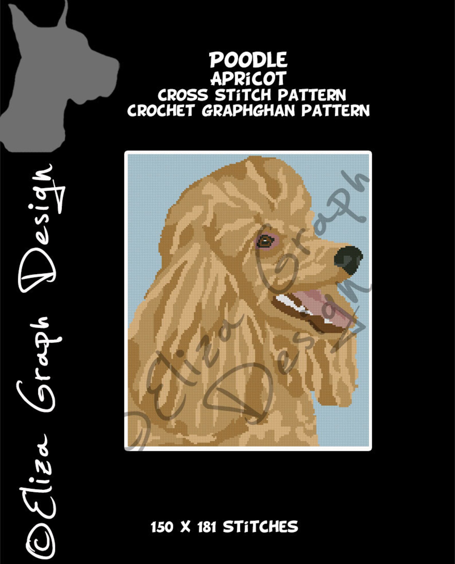 Poodle CROSS STITCH Pattern CROCHET Graphghan Blanket Pattern - Etsy