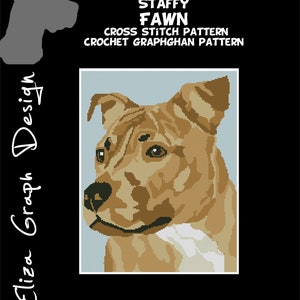 Staffordshire Bull Terrier CROSS STITCH Pattern, CROCHET Graphghan ...