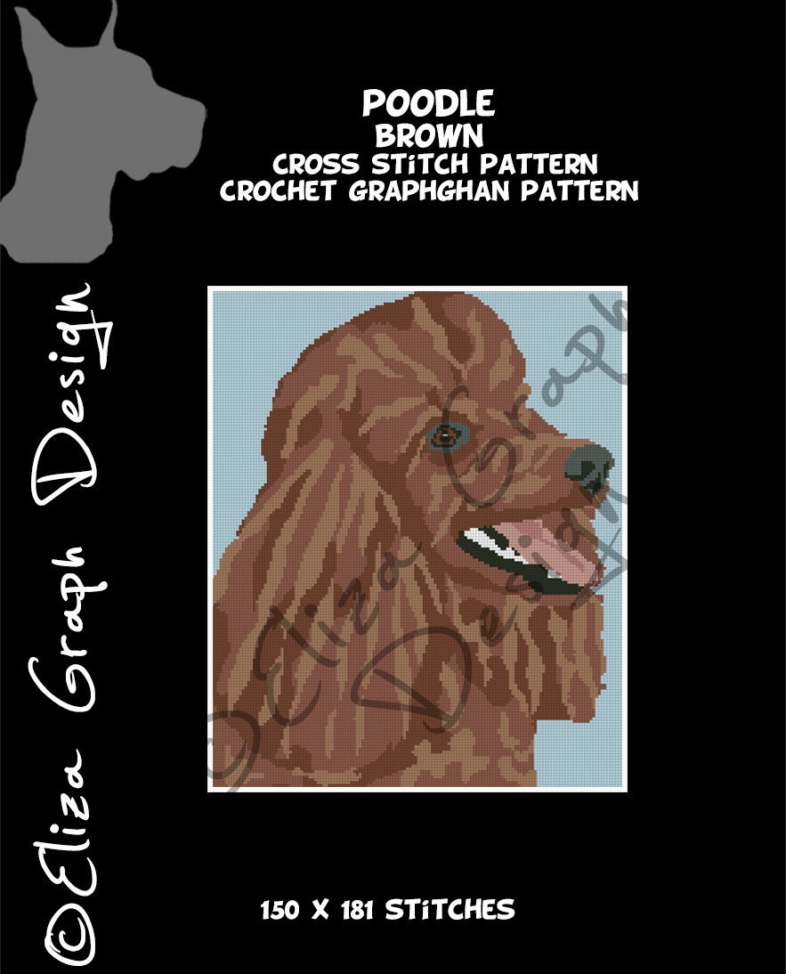 Poodle CROSS STITCH Pattern, CROCHET Graphghan Blanket Pattern - Etsy
