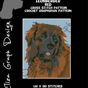 Leonberger Dog CROSS STITCH Pattern, CROCHET Graphghan Blanket Pattern ...