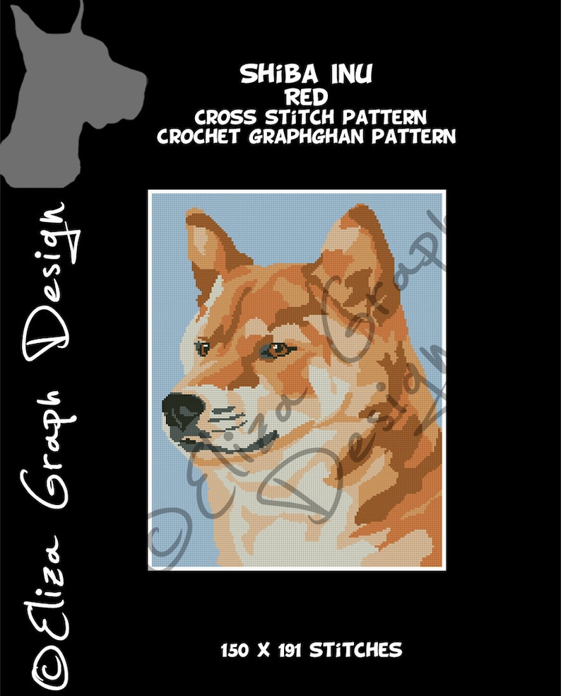 Shiba Inu CROSS STITCH Pattern CROCHET Graphghan Blanket | Etsy