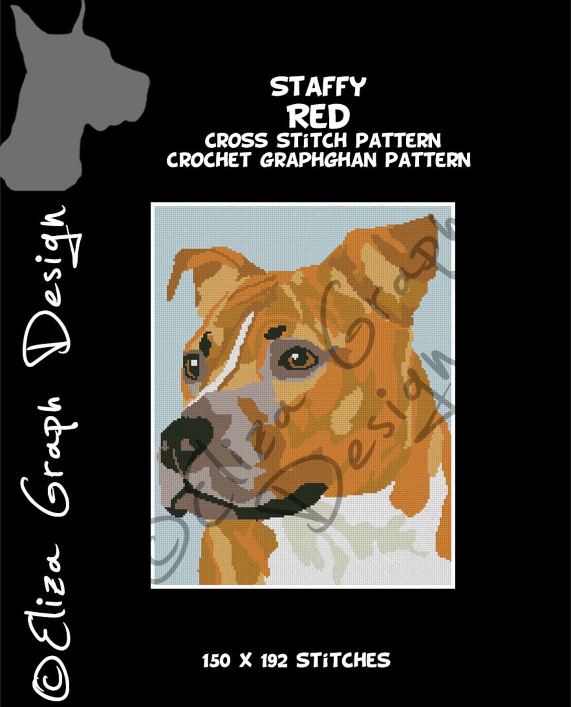 Staffordshire Bull Terrier CROSS STITCH Pattern CROCHET - Etsy