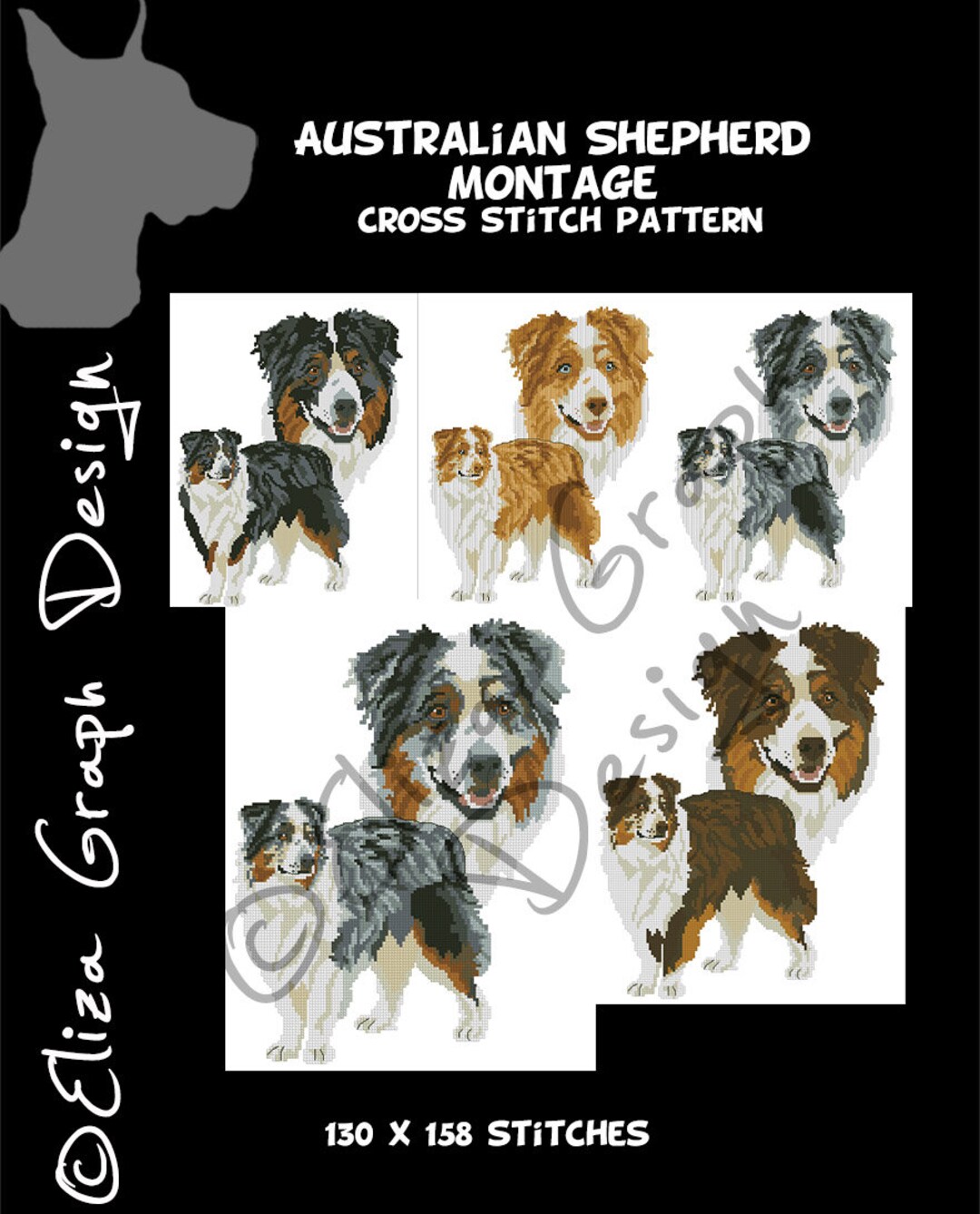 Australian Shepherd CROSS STITCH Pattern, Aussie Dog Counted Cross ...