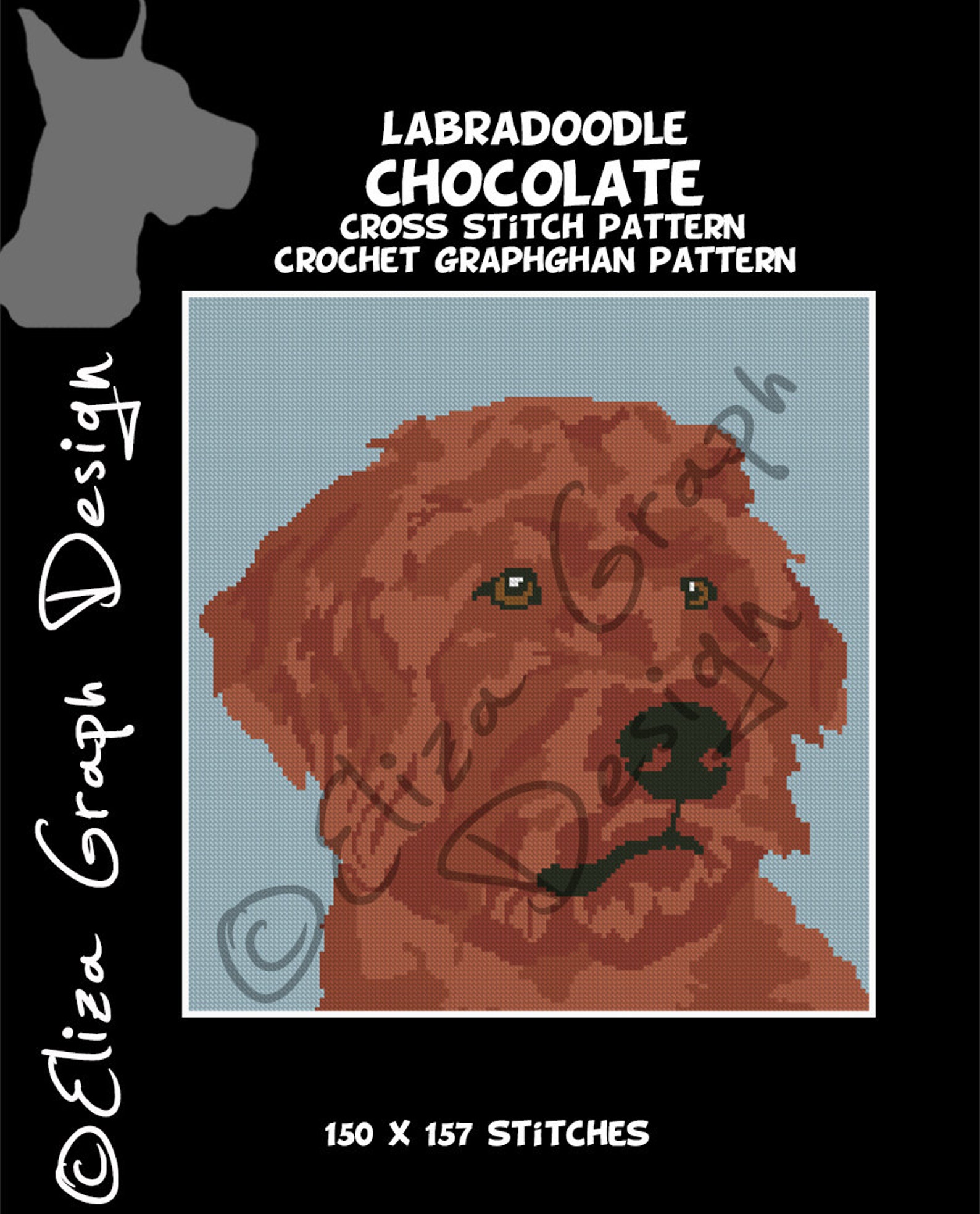 Labradoodle CROSS STITCH Pattern, CROCHET Graphghan Blanket Pattern - Etsy