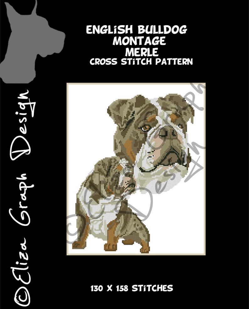 English Bulldog CROSS STITCH Pattern, Boxer Dog Counted Cross Stitch ...