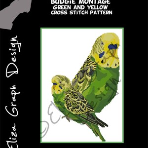 Budgie Parrot CROSS STITCH Pattern, Parakeet Counted Cross Stitch ...