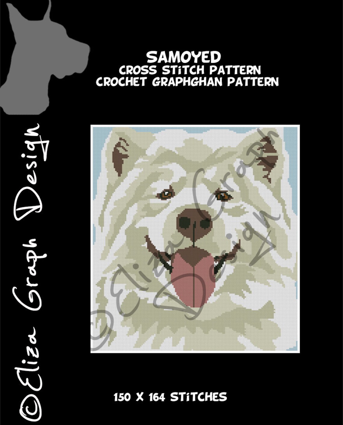 Samoyed CROSS STITCH Pattern CROCHET Graphghan Blanket - Etsy