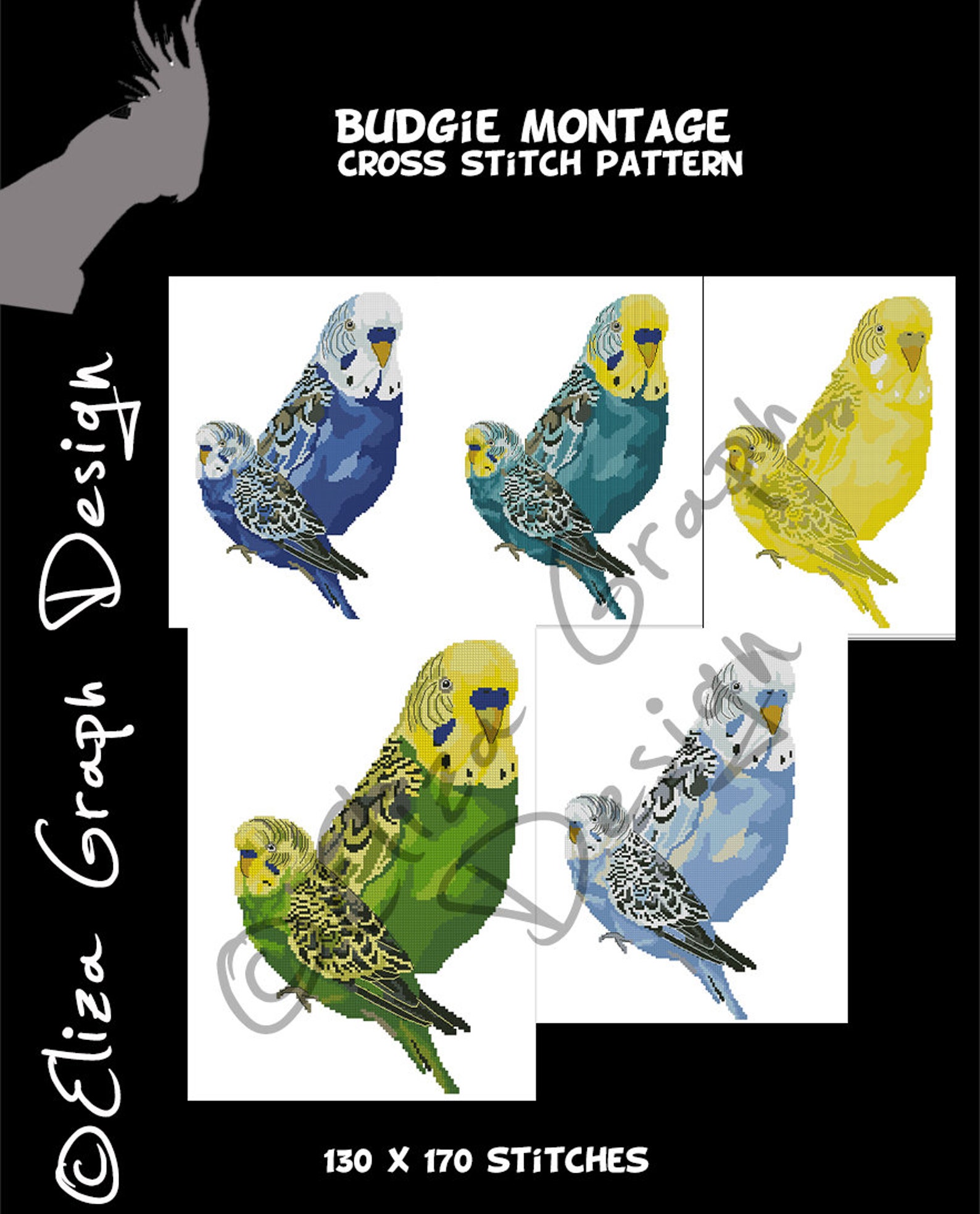 Budgie Parrot CROSS STITCH Pattern Parakeet Counted Cross - Etsy