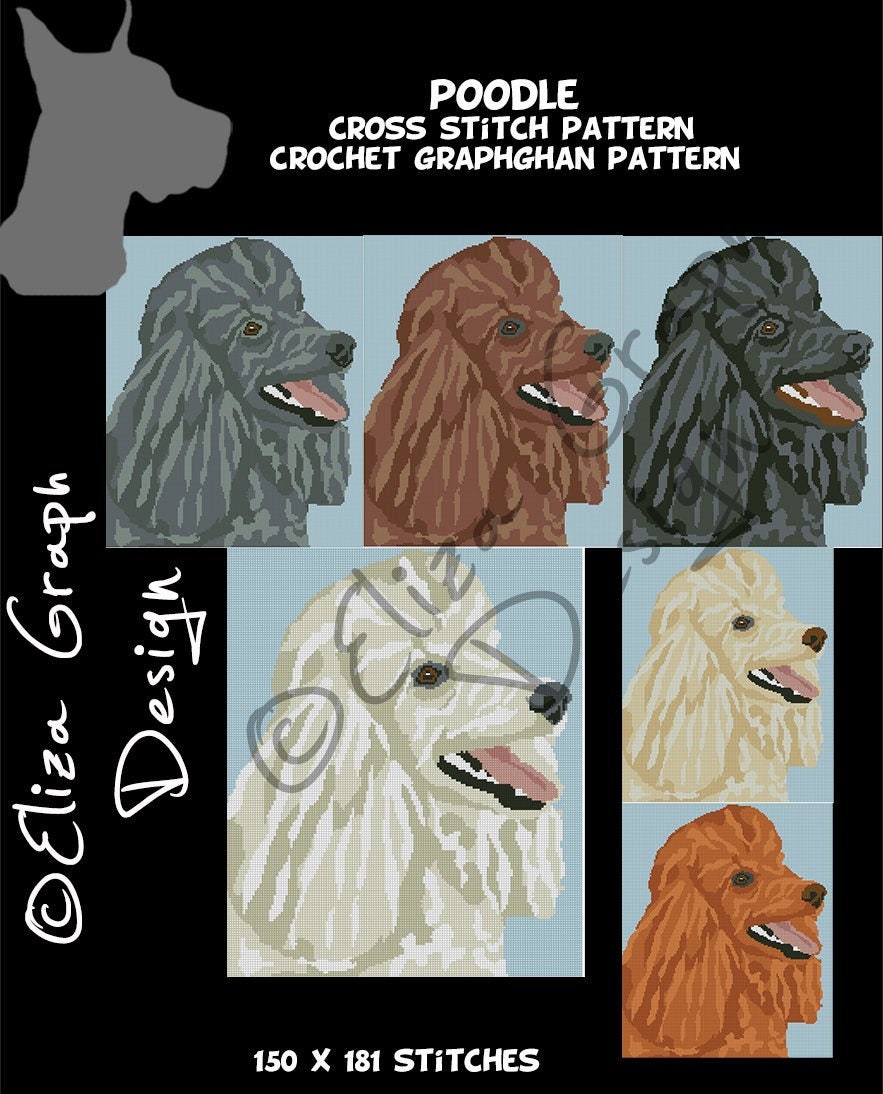 Poodle CROSS STITCH Pattern CROCHET Graphghan Blanket Pattern | Etsy