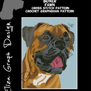 Boxer CROSS STITCH Pattern, CROCHET Graphghan Blanket Pattern - Etsy