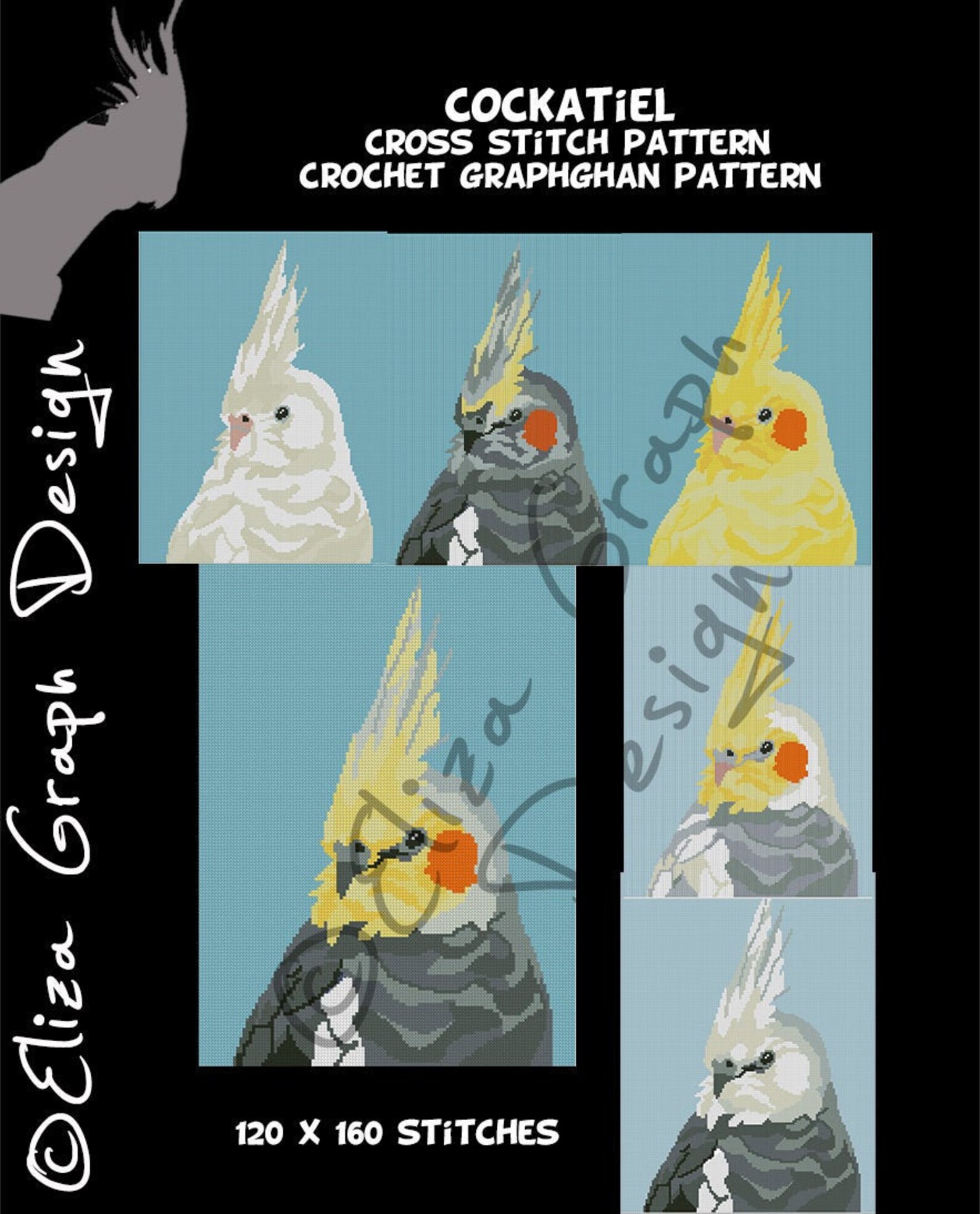 Cockatiel CROSS STITCH Pattern CROCHET Graphghan Blanket - Etsy