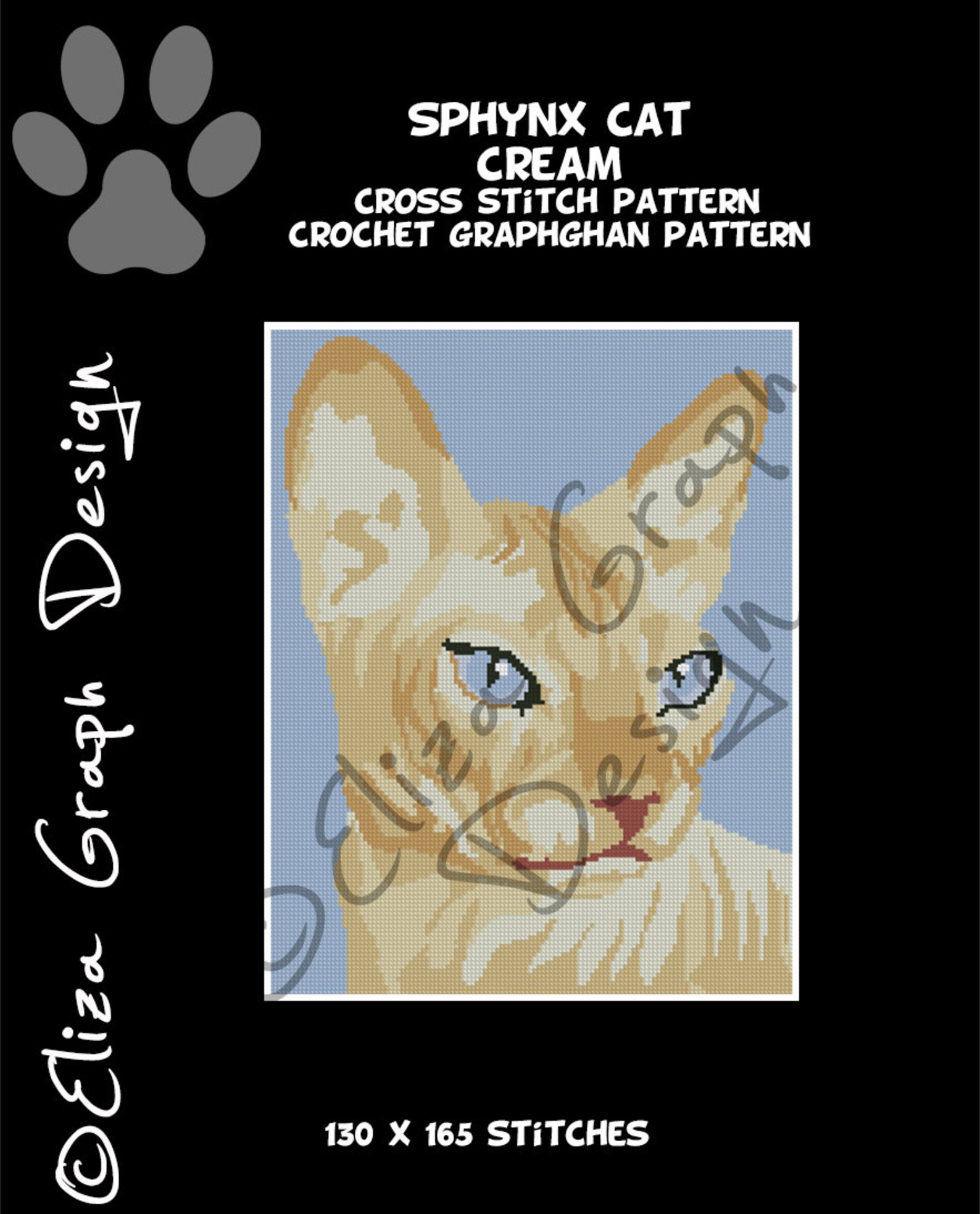 Sphynx Cat CROSS STITCH Pattern CROCHET Graphghan Blanket - Etsy