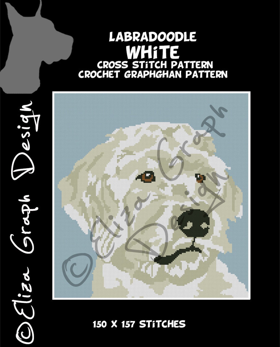 Labradoodle CROSS STITCH Pattern, CROCHET Graphghan Blanket Pattern - Etsy