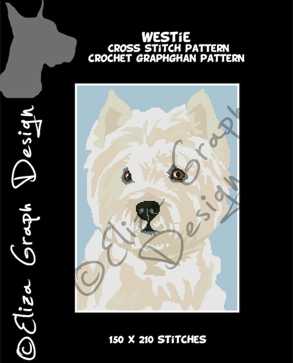 Westie CROSS STITCH Pattern CROCHET Graphghan Blanket Pattern | Etsy