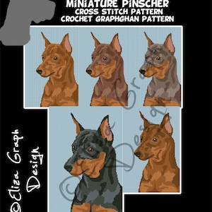 Miniature Pinscher CROSS STITCH Pattern, CROCHET Graphghan Blanket ...