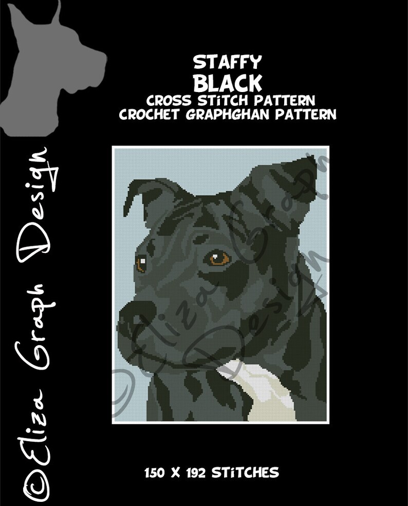 Staffordshire Bull Terrier CROSS STITCH Pattern CROCHET - Etsy