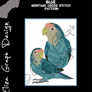 Lovebird Parrot CROSS STITCH Pattern, Parakeet Counted Cross Stitch ...