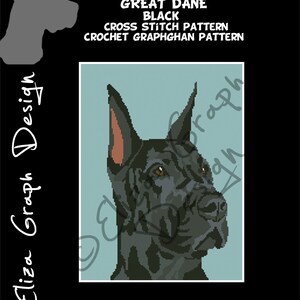 Great Dane CROSS STITCH Pattern, CROCHET Graphghan Blanket Pattern - Etsy