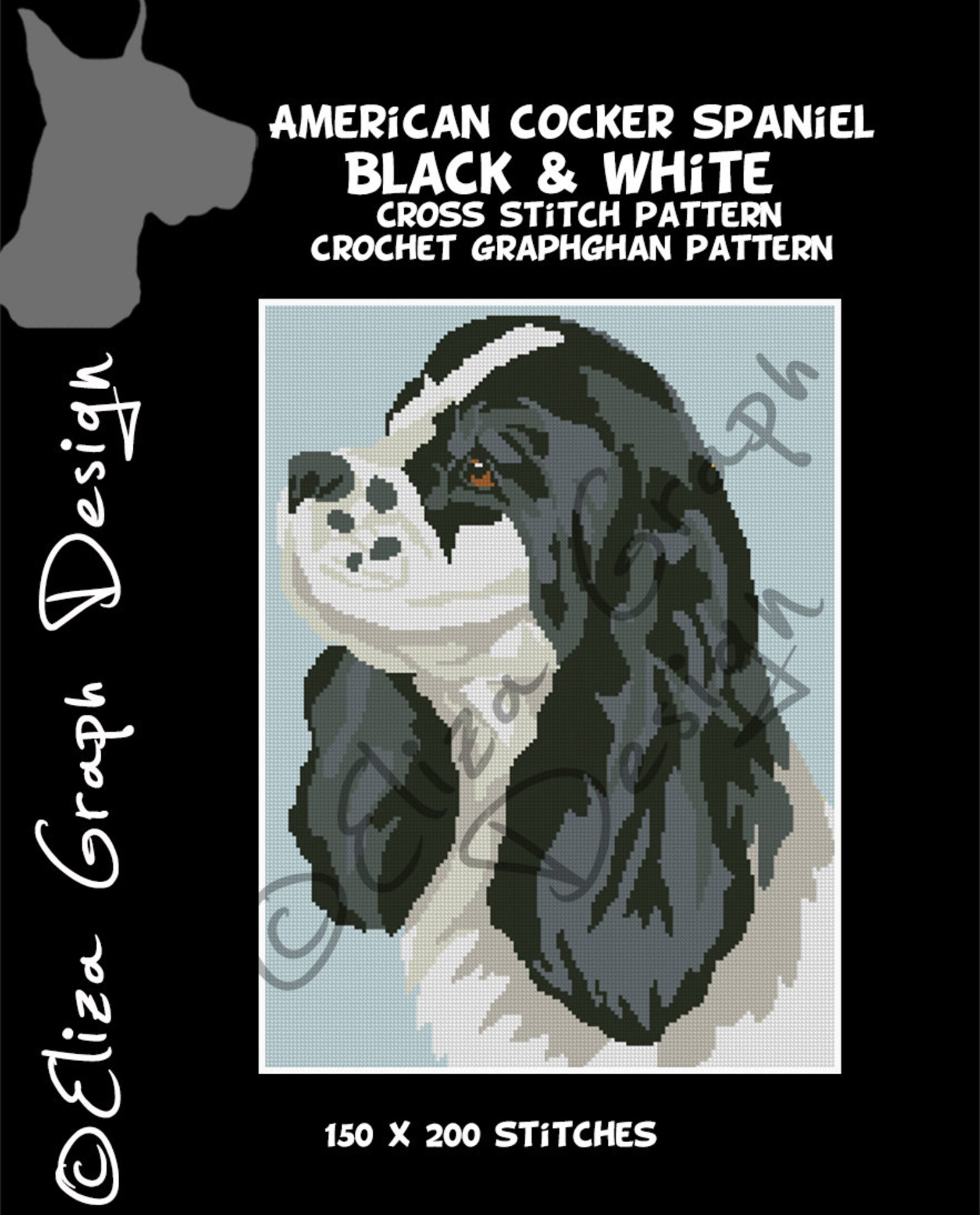 American Cocker Spaniel CROSS STITCH Pattern CROCHET - Etsy