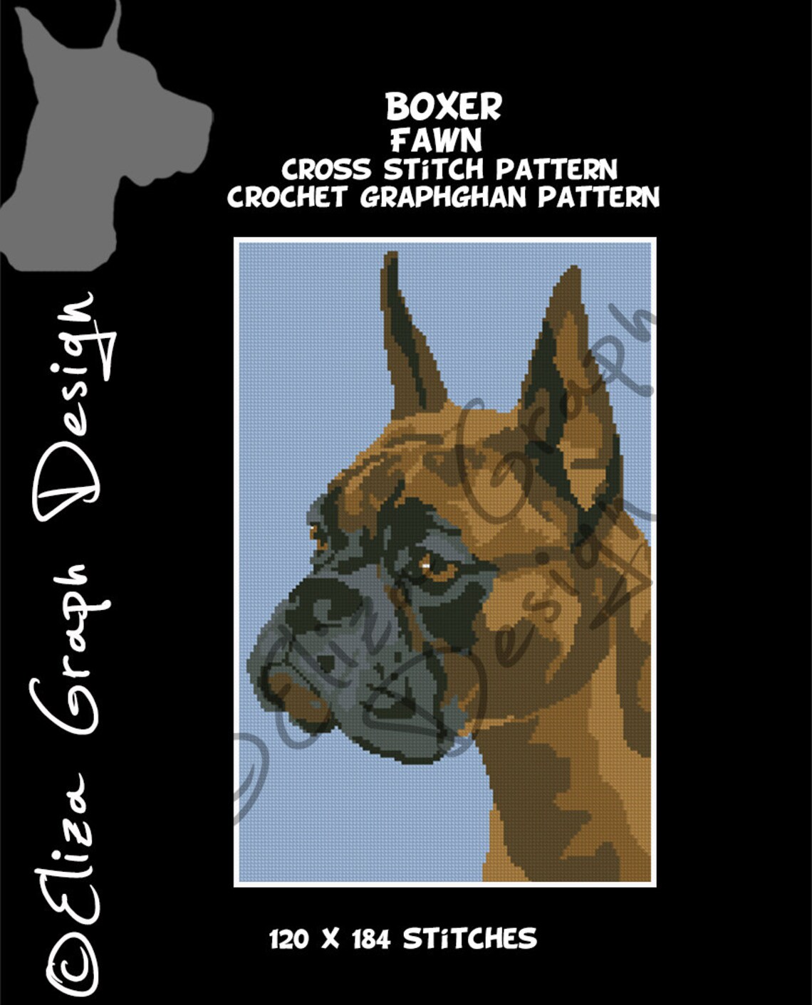 Boxer CROSS STITCH Pattern, CROCHET Graphghan Blanket Pattern - Etsy