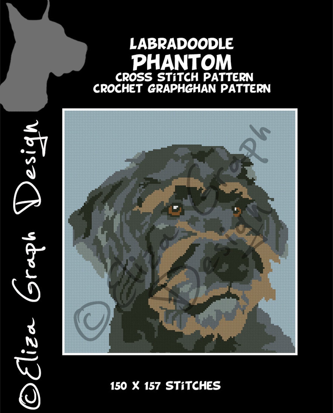 Labradoodle CROSS STITCH Pattern, CROCHET Graphghan Blanket Pattern - Etsy