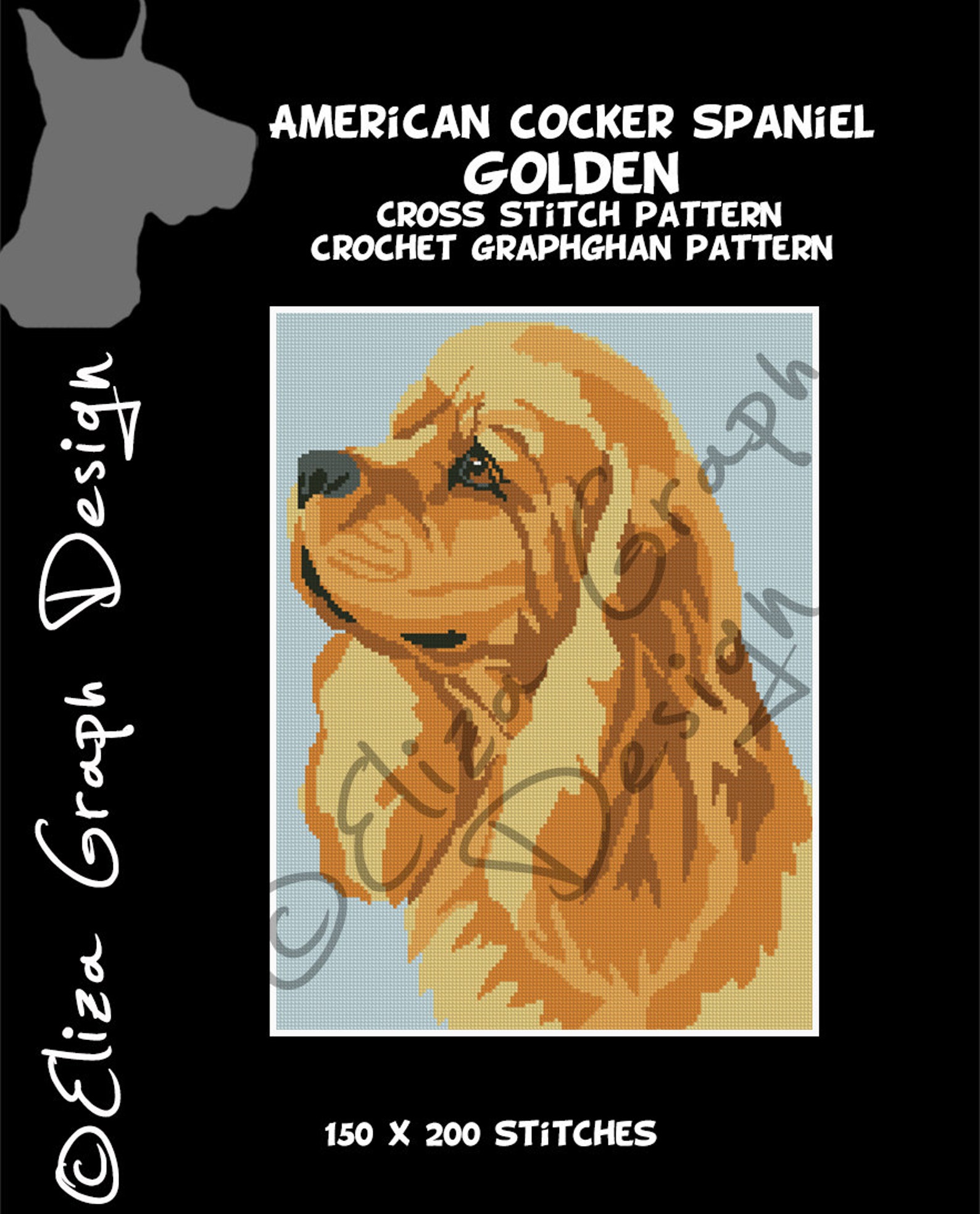 American Cocker Spaniel CROSS STITCH Pattern CROCHET - Etsy