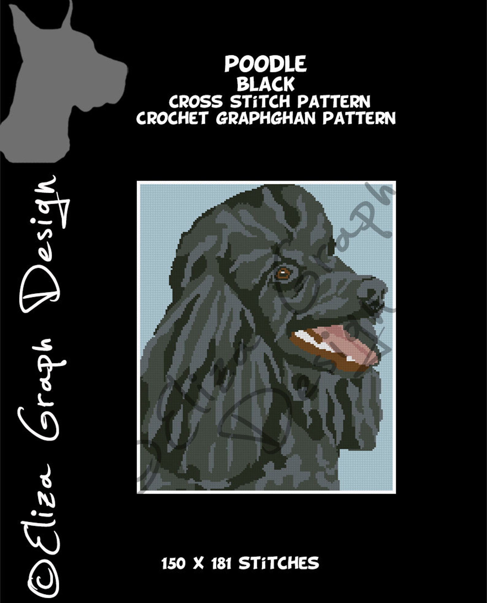 Poodle CROSS STITCH Pattern CROCHET Graphghan Blanket Pattern | Etsy