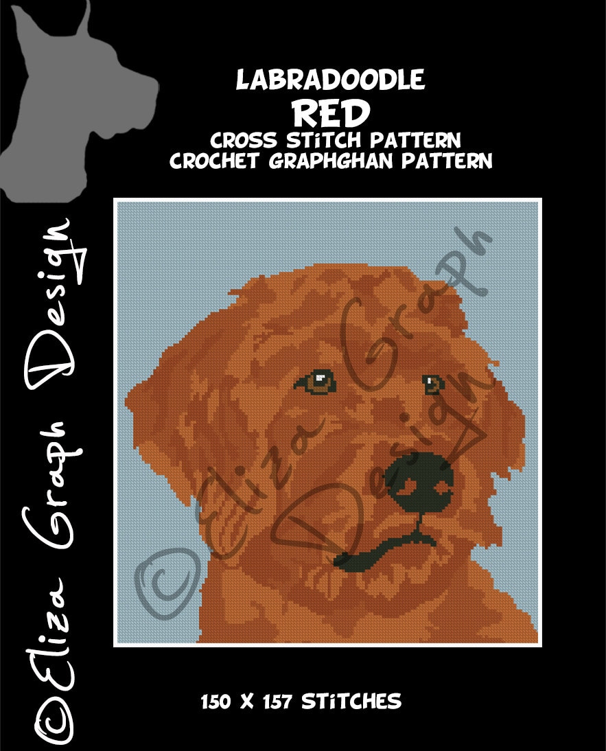 Labradoodle CROSS STITCH Pattern, CROCHET Graphghan Blanket Pattern - Etsy