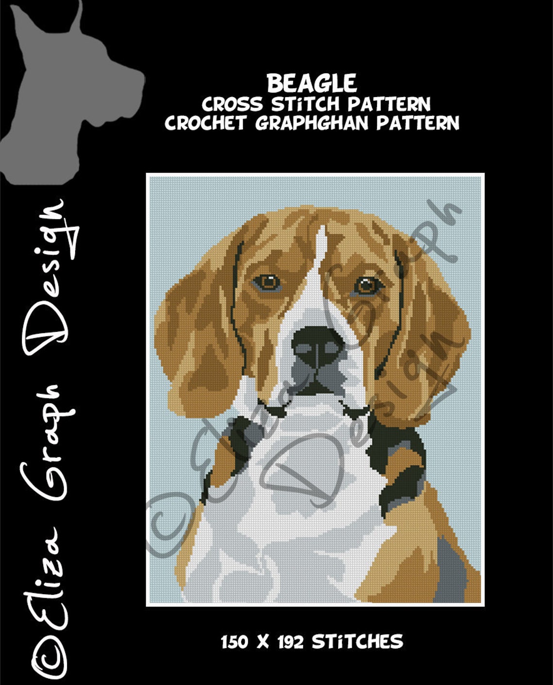Beagle CROSS STITCH Pattern CROCHET Graphghan Blanket Pattern | Etsy