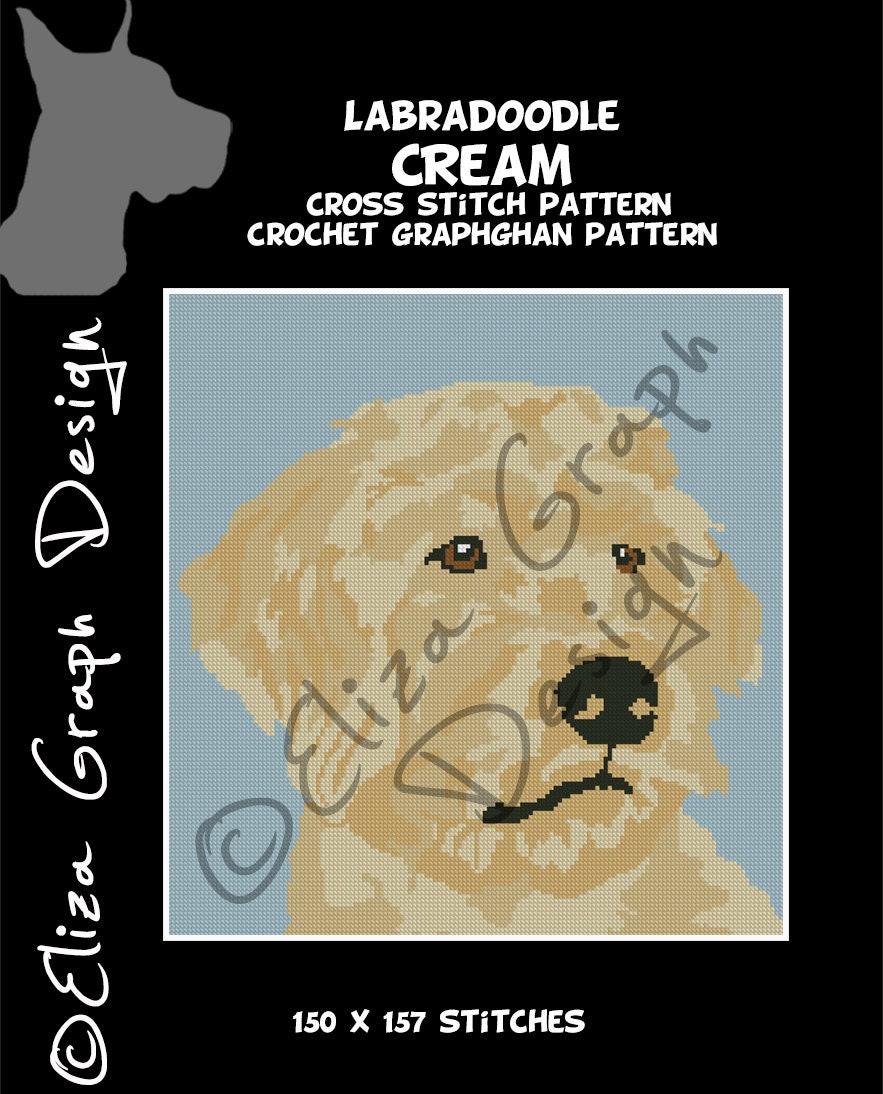Labradoodle CROSS STITCH Pattern, CROCHET Graphghan Blanket Pattern - Etsy