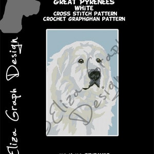 Great Pyrenees CROSS STITCH Pattern, CROCHET Graphghan Blanket Pattern ...