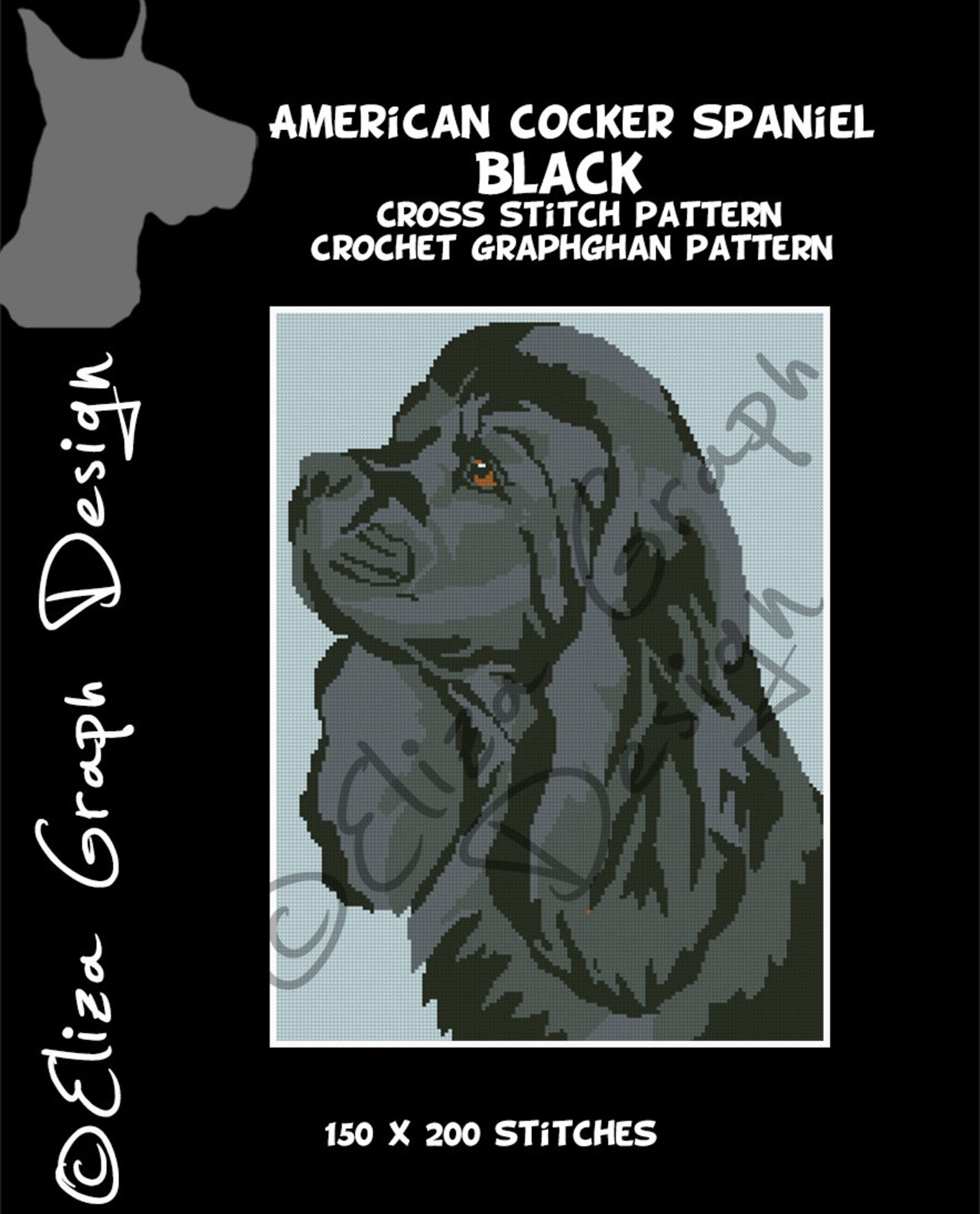 American Cocker Spaniel CROSS STITCH Pattern CROCHET - Etsy