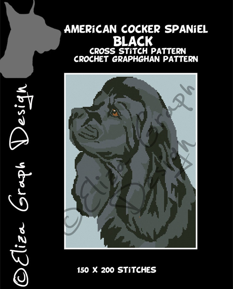 American Cocker Spaniel CROSS STITCH Pattern CROCHET - Etsy