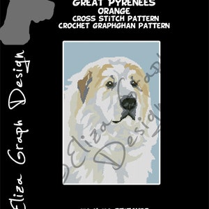 Great Pyrenees CROSS STITCH Pattern, CROCHET Graphghan Blanket Pattern ...