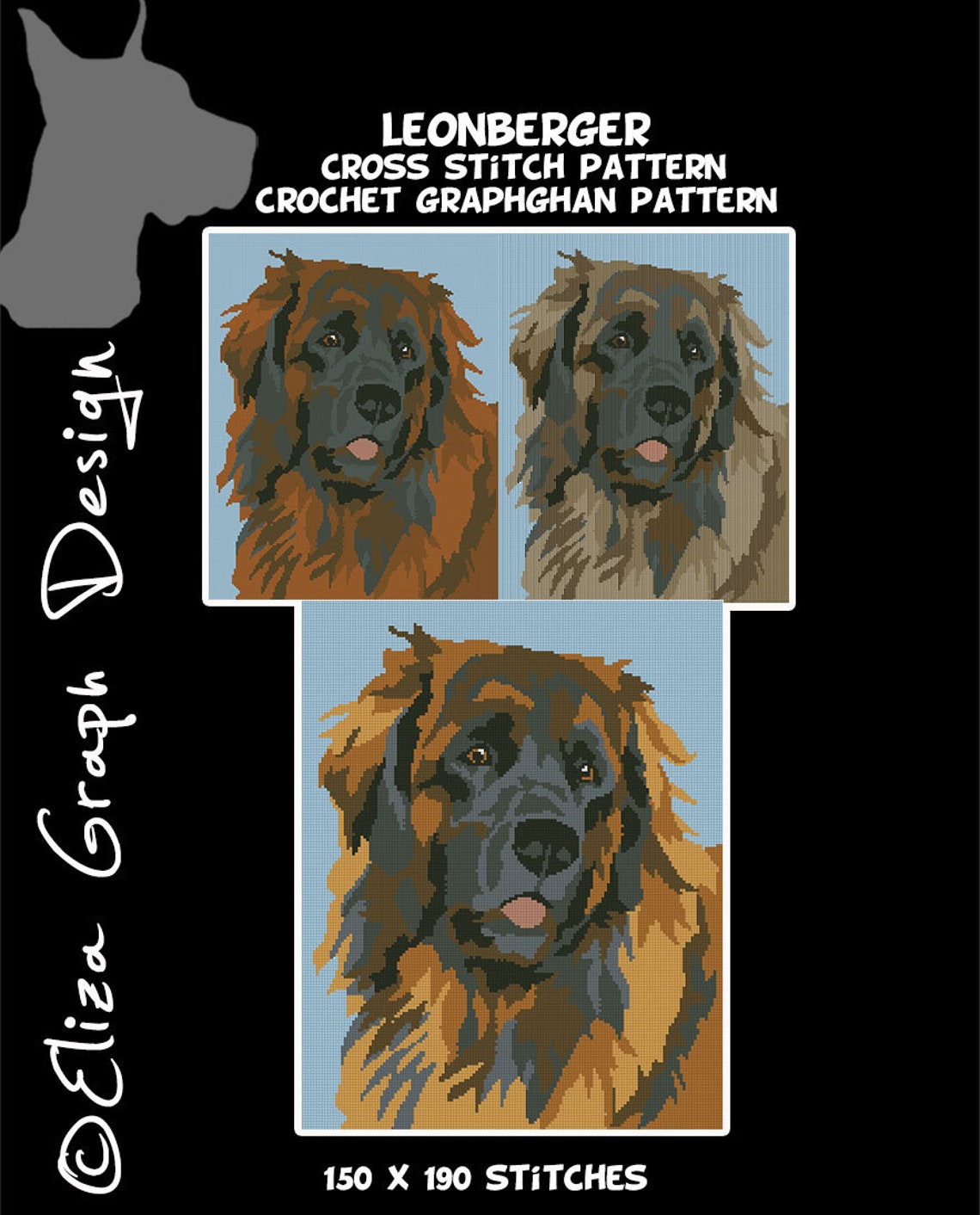 Leonberger Dog CROSS STITCH Pattern CROCHET Graphghan Blanket - Etsy