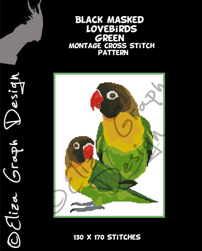 Lovebird Parrot CROSS STITCH Pattern Parakeet Counted Cross - Etsy
