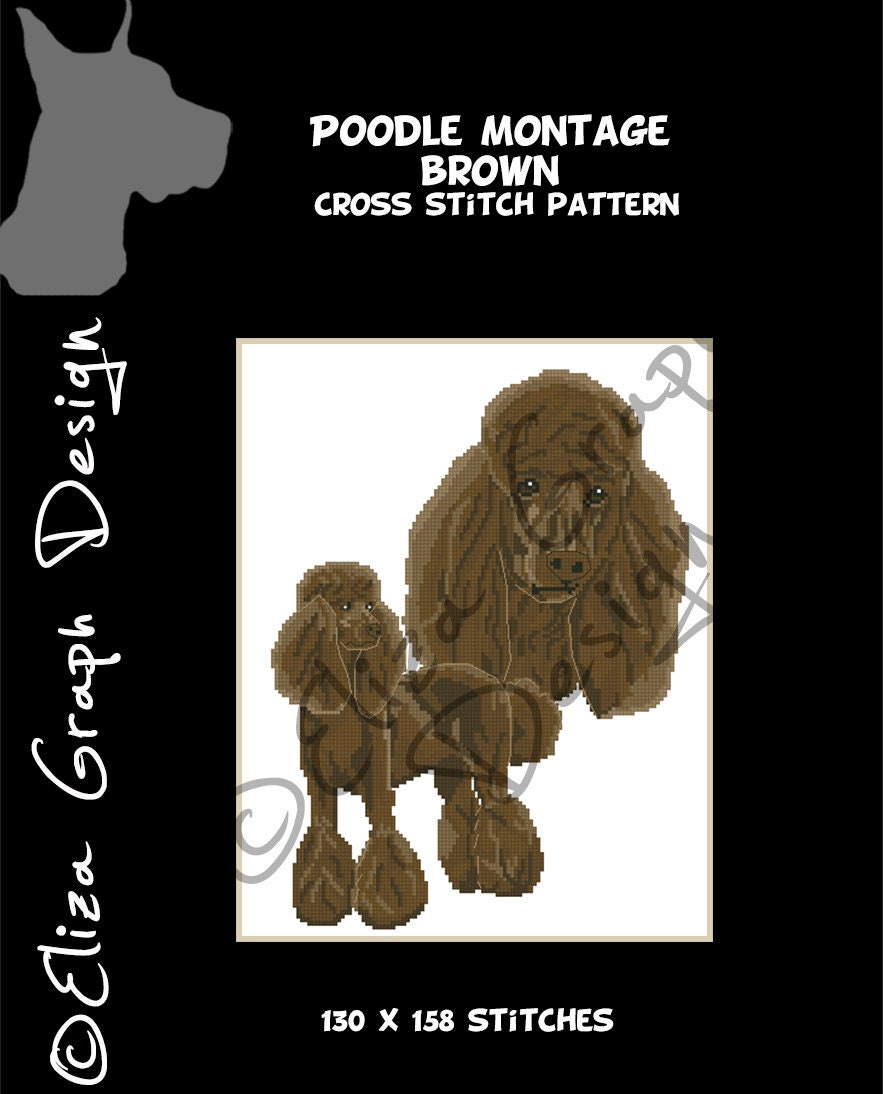 Poodle CROSS STITCH Pattern, Poodle Dog Counted Cross Stitch Pattern - Etsy
