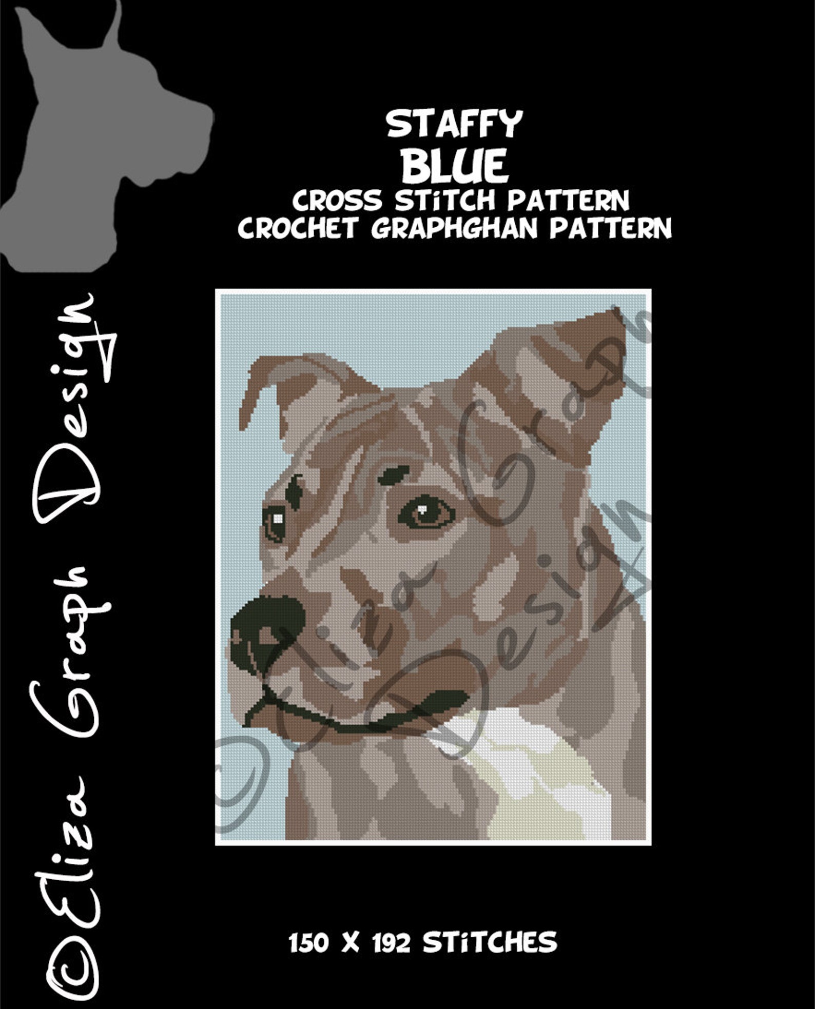 Staffordshire Bull Terrier CROSS STITCH Pattern CROCHET - Etsy