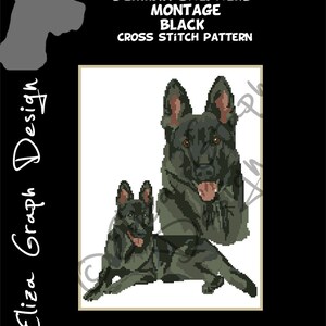 German Shepherd CROSS STITCH Pattern, Dog Counted Montage Cross Stitch ...