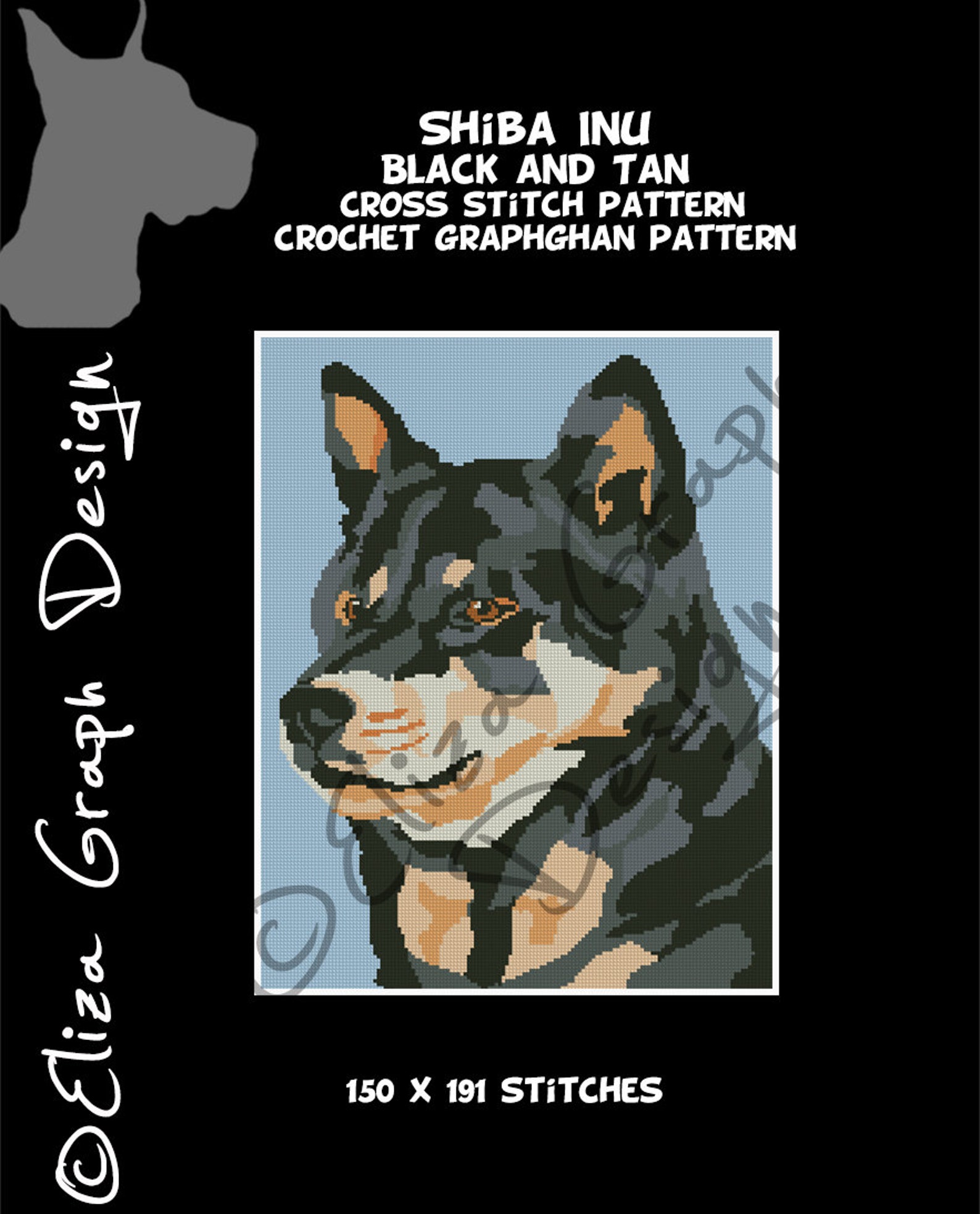 Shiba Inu CROSS STITCH Pattern CROCHET Graphghan Blanket | Etsy