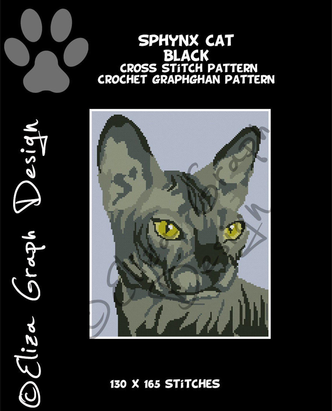 Sphynx Cat CROSS STITCH Pattern, CROCHET Graphghan Blanket Pattern - Etsy