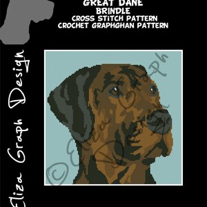 Great Dane CROSS STITCH Pattern, CROCHET Graphghan Blanket Pattern - Etsy