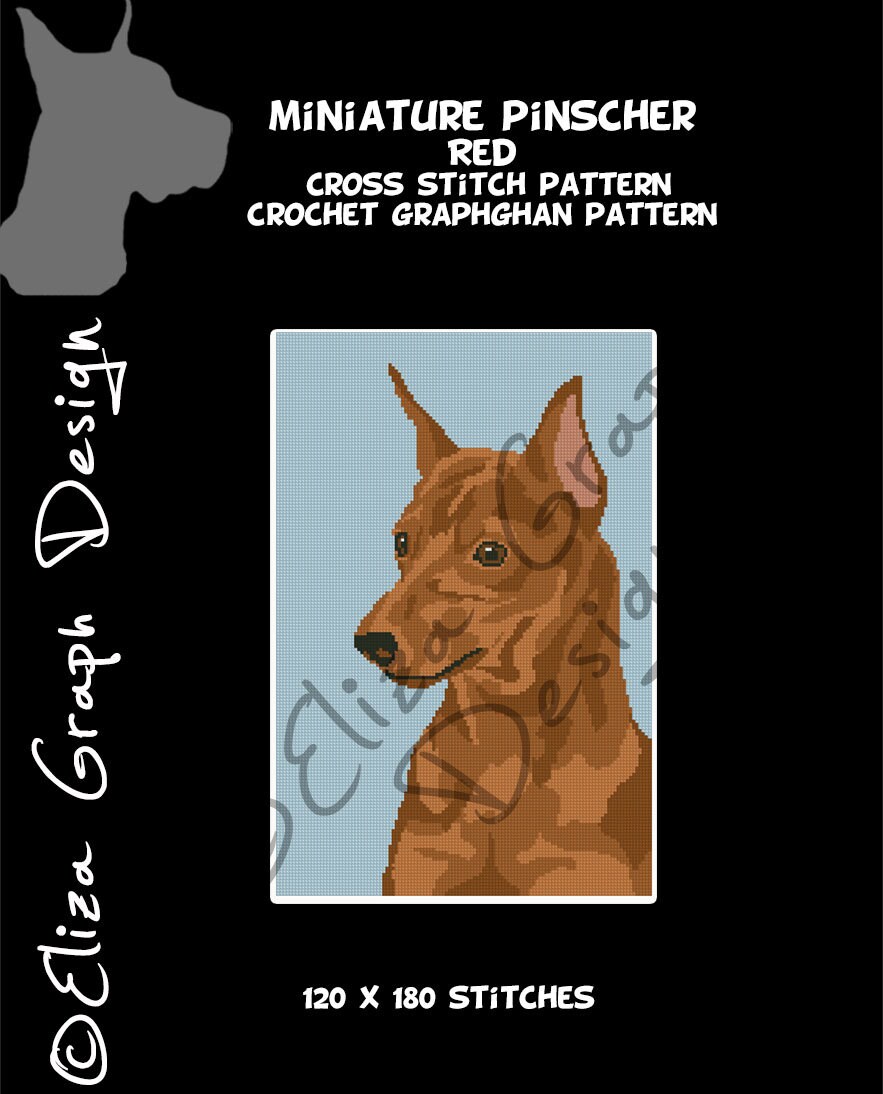 Miniature Pinscher CROSS STITCH Pattern, CROCHET Graphghan Blanket ...