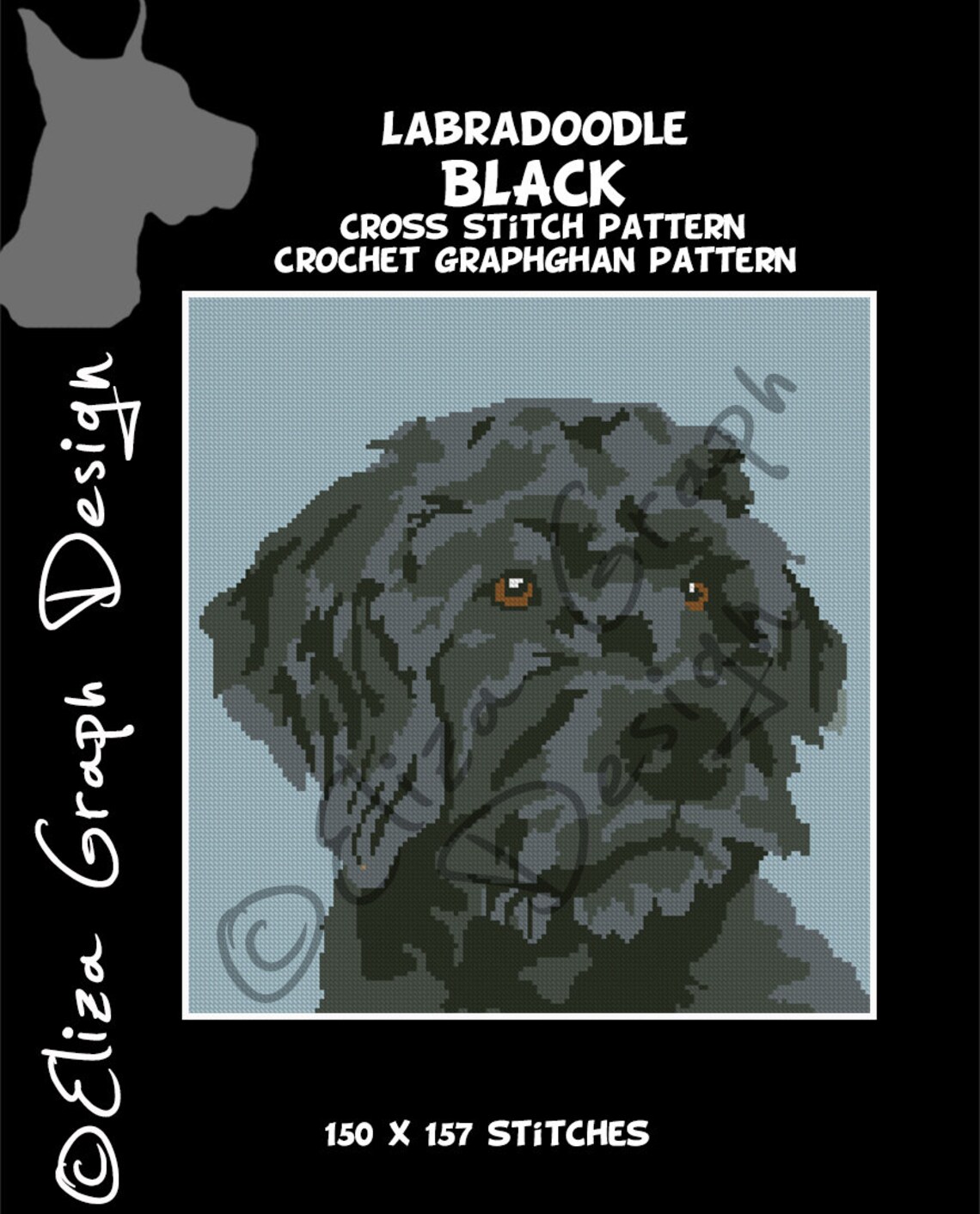 Labradoodle CROSS STITCH Pattern, CROCHET Graphghan Blanket Pattern - Etsy
