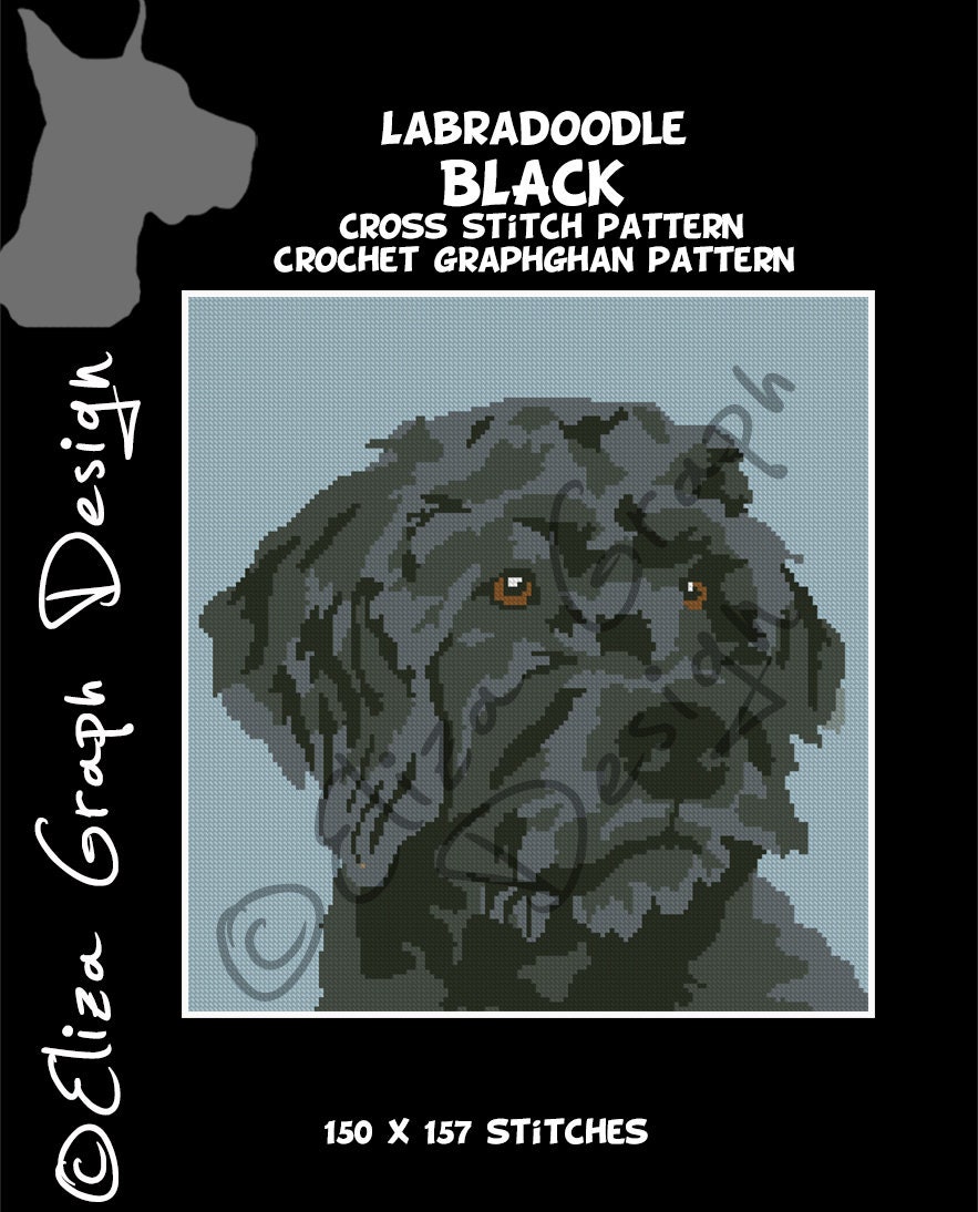 Labradoodle CROSS STITCH Pattern, CROCHET Graphghan Blanket Pattern - Etsy