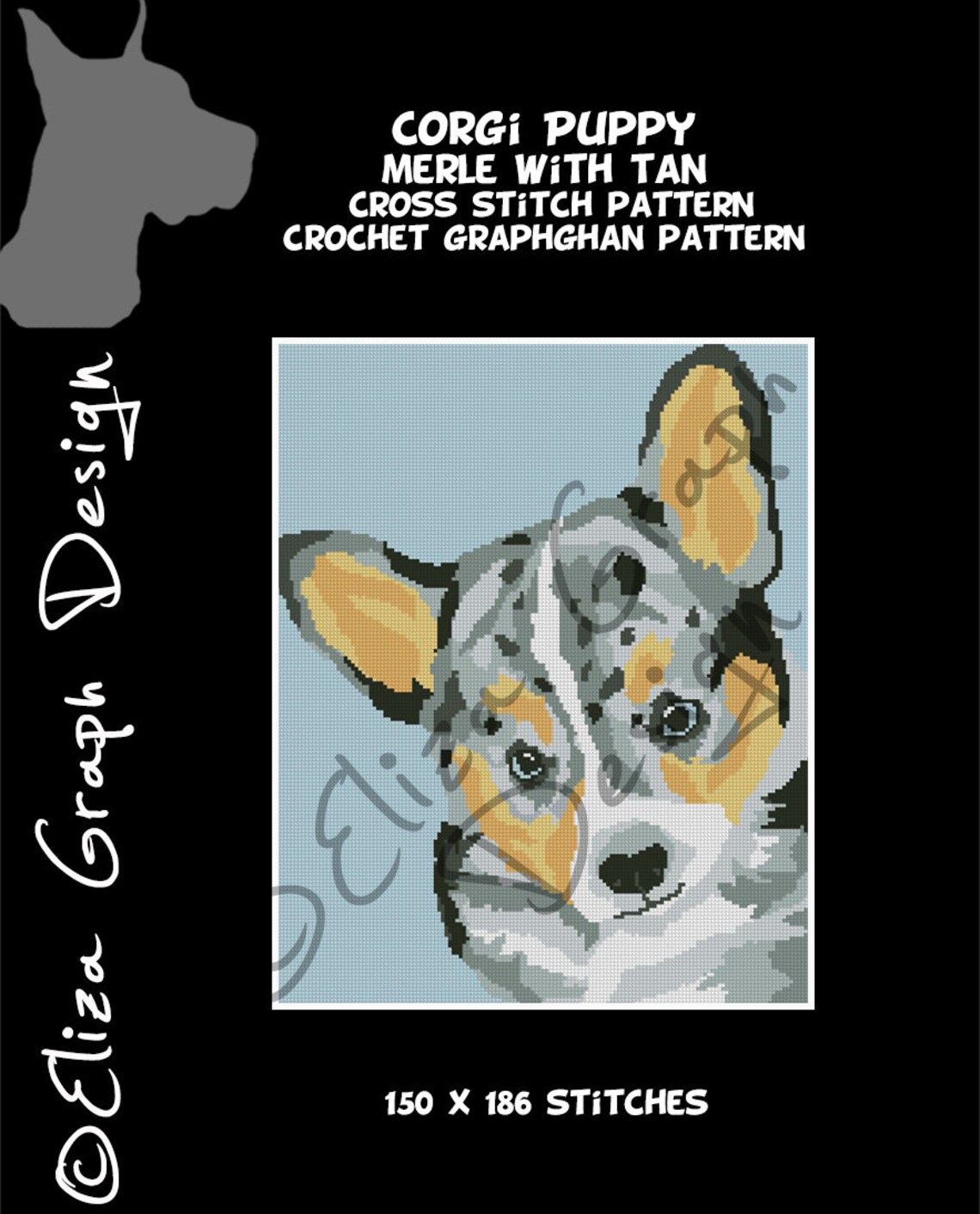 Corgi Puppy CROSS STITCH Pattern CROCHET Graphghan Blanket - Etsy