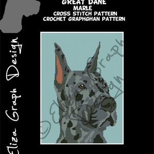 Great Dane CROSS STITCH Pattern, CROCHET Graphghan Blanket Pattern - Etsy