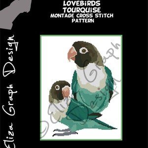 Lovebird Parrot CROSS STITCH Pattern, Parakeet Counted Cross Stitch ...