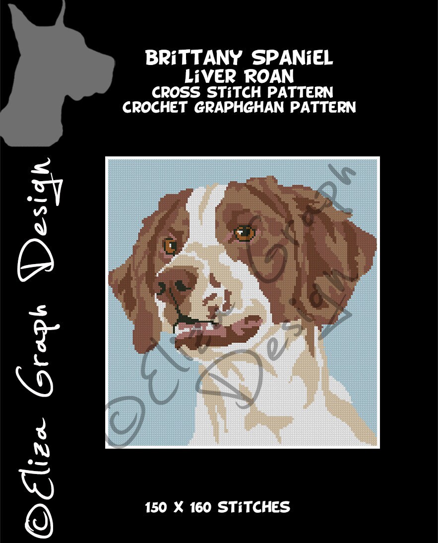 Brittany Spaniel CROSS STITCH Pattern CROCHET Graphghan - Etsy